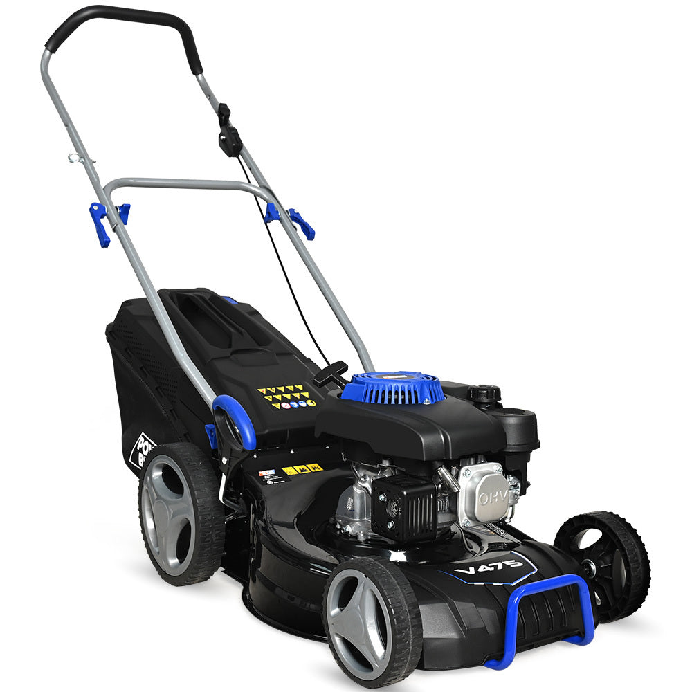 POWERBLADE 18" 150cc Lawn Mower, 8 Height, Steel Deck, 4-Stroke Petrol ...