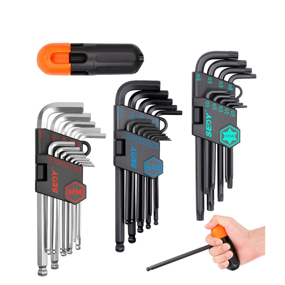 36-Piece Hex Key and Torx Key Set Metric & Imperial Allen Wrench with ...