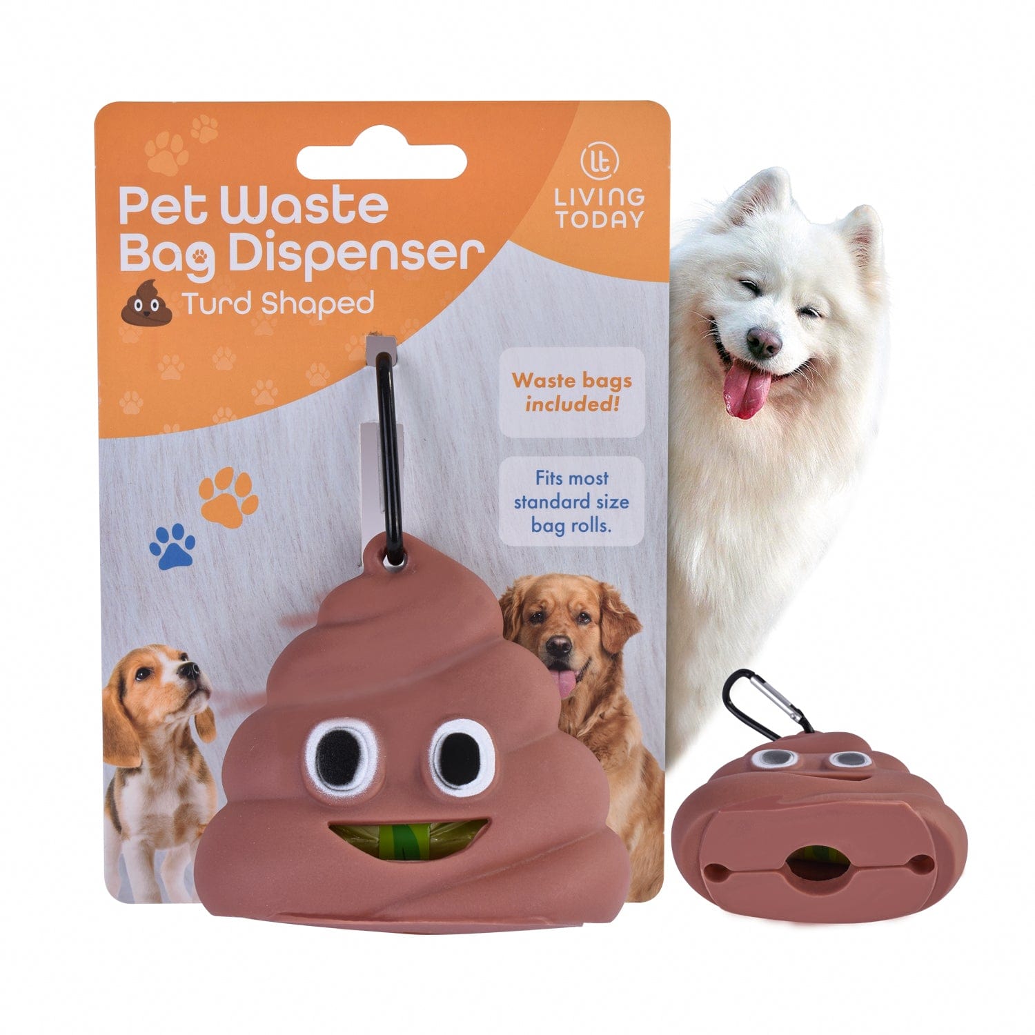 LIVINGTODAY Pet Dog Poop Dispenser and 15 Biodegradable Unscented Wast ...