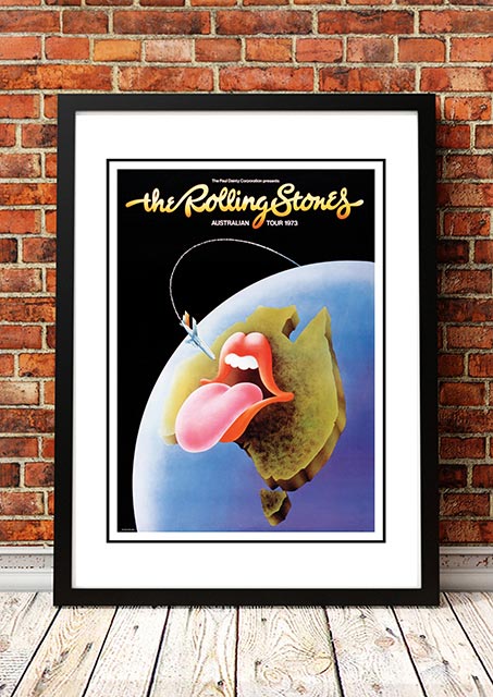 The Rolling Stones 'Australian Tour' Poster 1973- Framed A4 – Jollitail